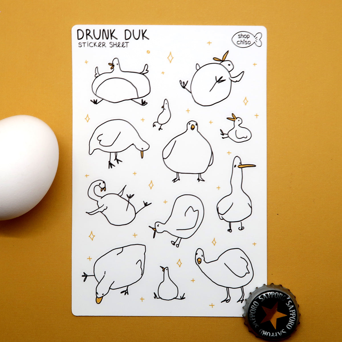 Drunk Duk Sticker Sheet – Chisoriya